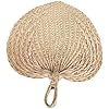 Amazon.com: Dzrige Natural Raffia Fans Heart Shaped Palm Leaf Hand Fans ...
