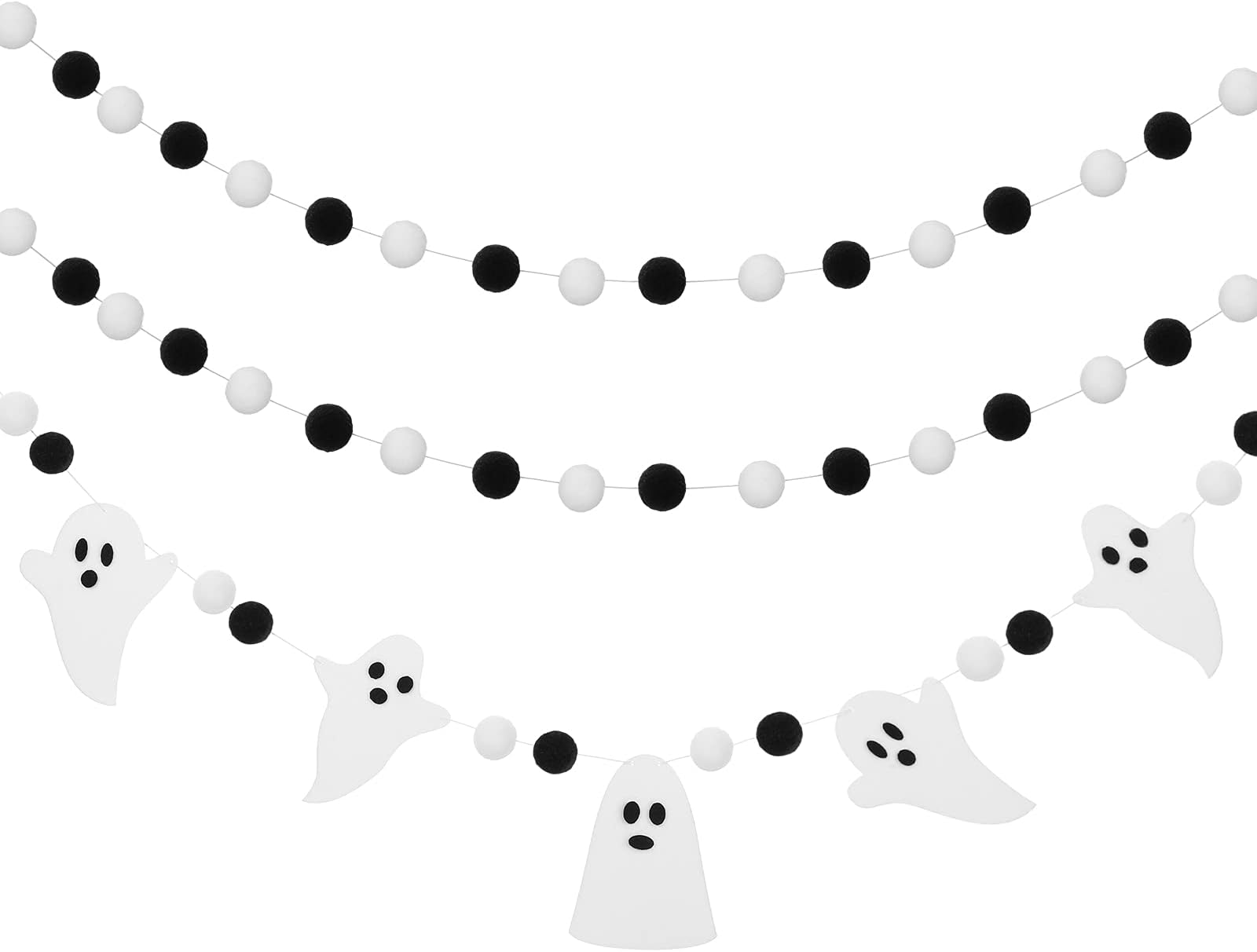 Amazon.com: Halloween Hanging Ghost Banner White Glitter Halloween ...