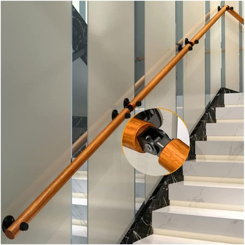 Amazon.com: Stair Handrail with Brackets for Wood Attic Wall-Mounted ...