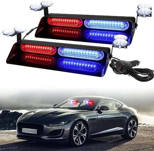 Amazon.com: DIBMS 2 In 1 Interior Windshield Strobe Lights, 48-LED ...