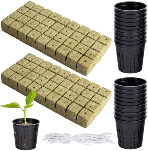 Rockwool Grow Cubes Set for Hydroponics - 36Ps Stonewool Starter Plugs ...