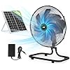Amazon.com: Mxmoonfree Solar Fan Rechargeable Floor Fan, 12'' Battery Powered Floor Fan, 90 ...