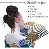 Amazon.com: YARRD Folding Hand Fan for Women Wooden Folding Bamboo Gan ...
