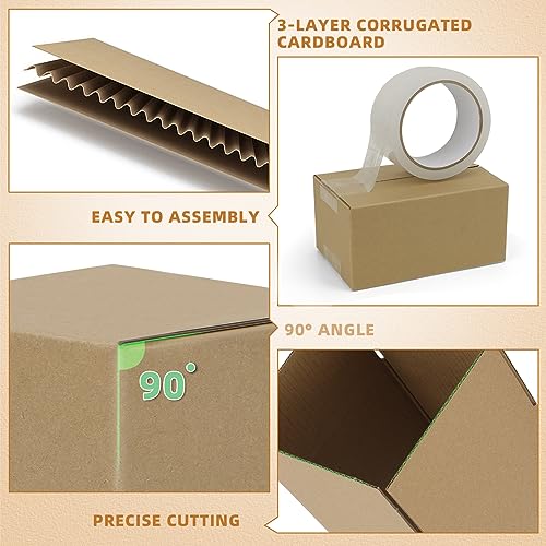Snapklik.com : 6x4x3 Shipping Boxes 50 Pack Corrugated Cardboard Boxes ...