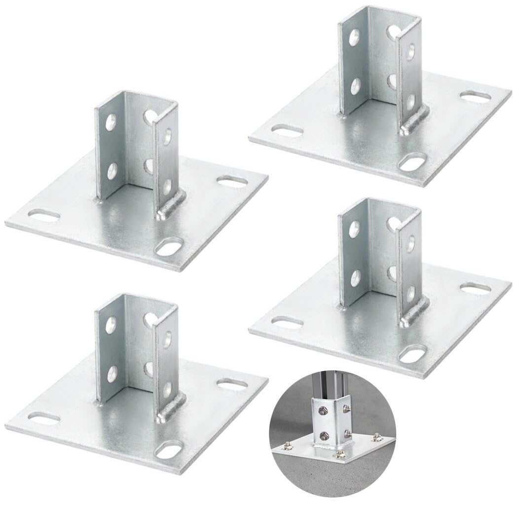 Amazon.com: Homaisson 4Pcs Post Bases, 4 Slotted Hole Strut Channel ...