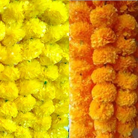 Buy Swandeals Artificial Marigold Flowers Garland Hanging Ladi/Genda ...