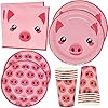 Amazon.com: Gift Boutique 122 Pcs Pink Pig Party Supplies Set 9" 7 ...