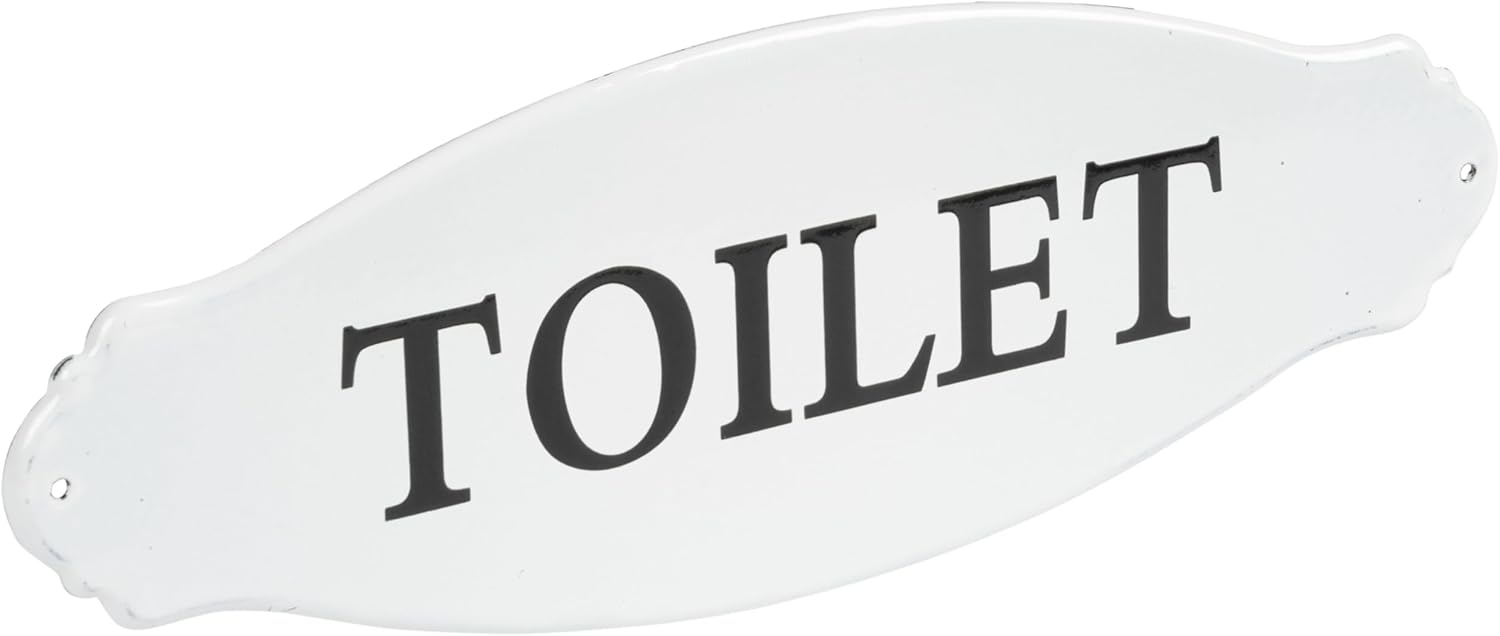 Amazon.com: White Decorative Metal Toilet Sign : Home & Kitchen