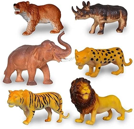 Buy ROV Set of 6 Big Size Wild Animal Toys for Kids | Full Action ...