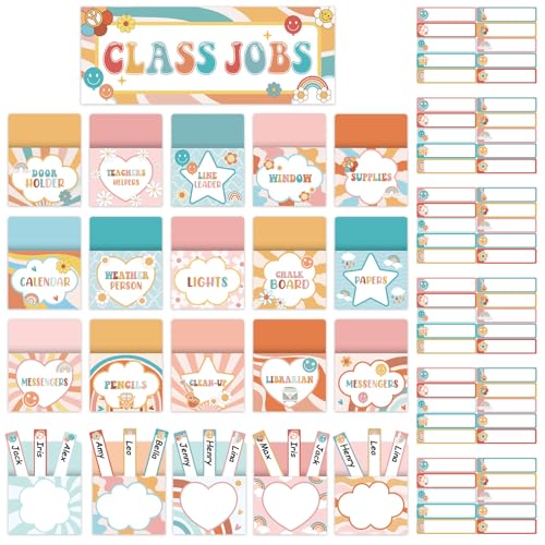 Snapklik.com : ZOiiWA 81pcs Groovy Class Jobs Bulletin Board Hippie ...
