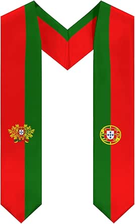 Amazon.com: bamgen Portugal Flag Emblem Graduation Stole Shawl Sash ...