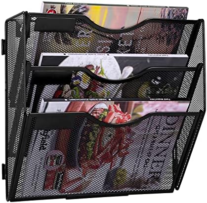 Wall Mounted Document Holder, A4 Mesh in Tray Wall Pocket File Holder ...