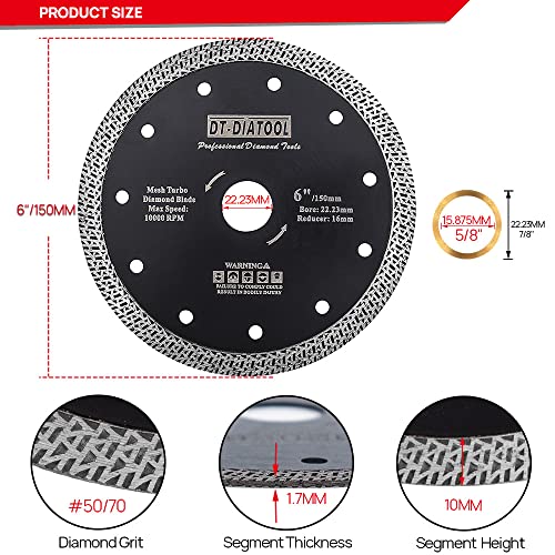 Snapklik.com : DT-DIATOOL Diamond Granite Blade 6 Inch For Marble ...