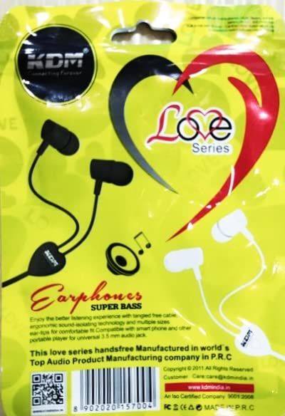 SSR Enterprises KDM Love Series Earphones- Black : Amazon.in: Electronics