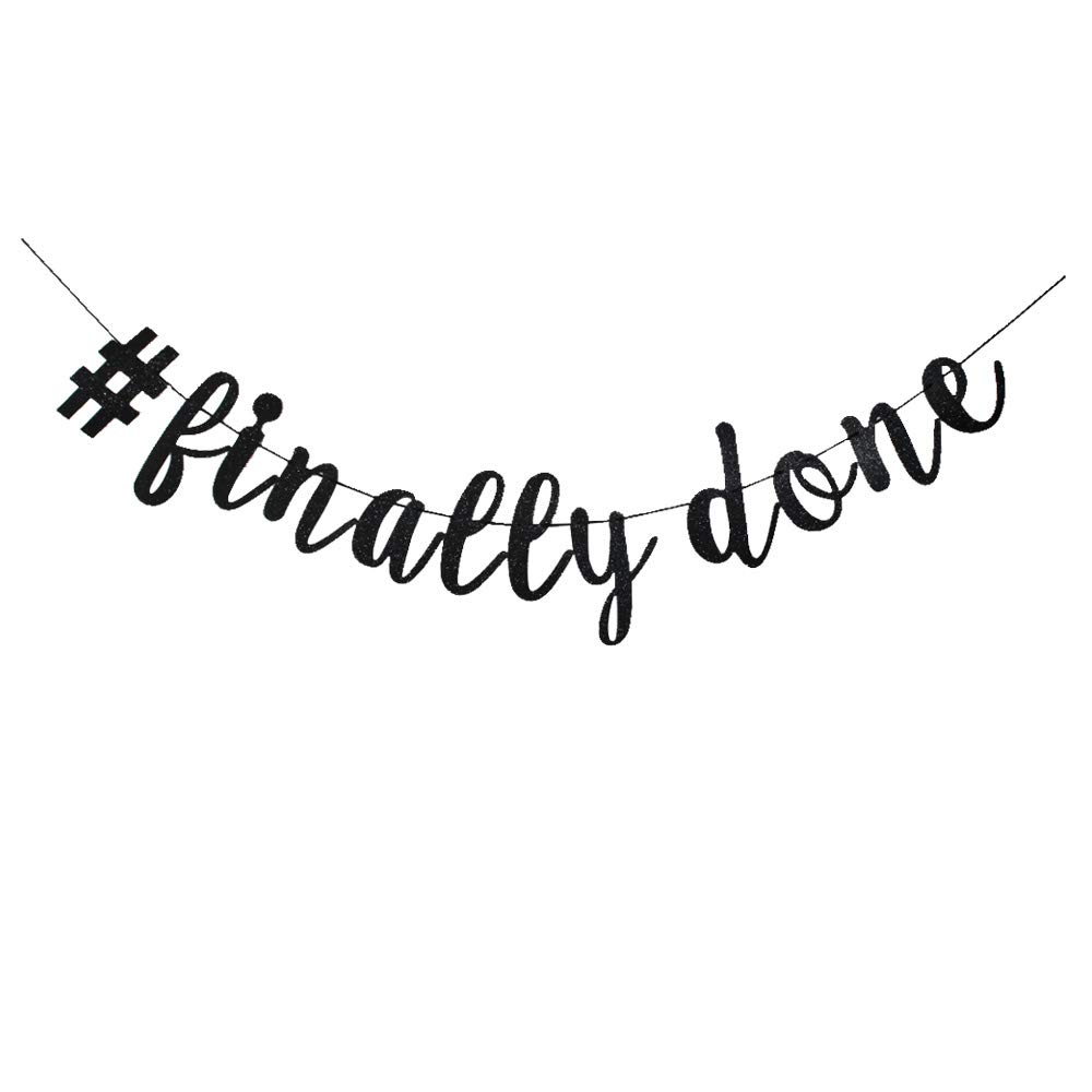 Amazon.com: Black Finally Done Banner for 2024 Graduation Party Sign ...