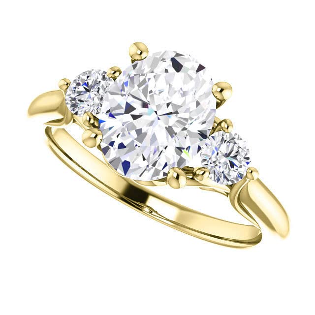 Amazon.com: 10k/14k/18k Solid Gold Handmade Engagement Ring 2CT Oval ...