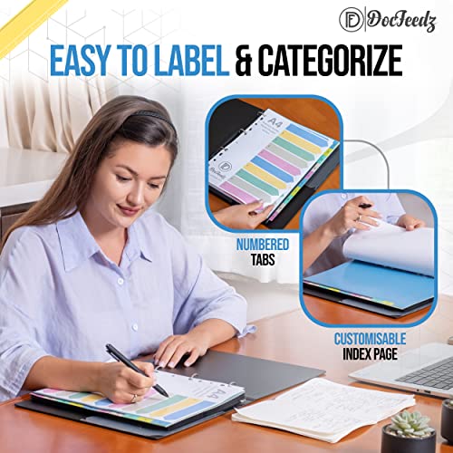 DocFeedz 10 Part Plastic File Dividers A4 with Index Paper Pack of 05 ...