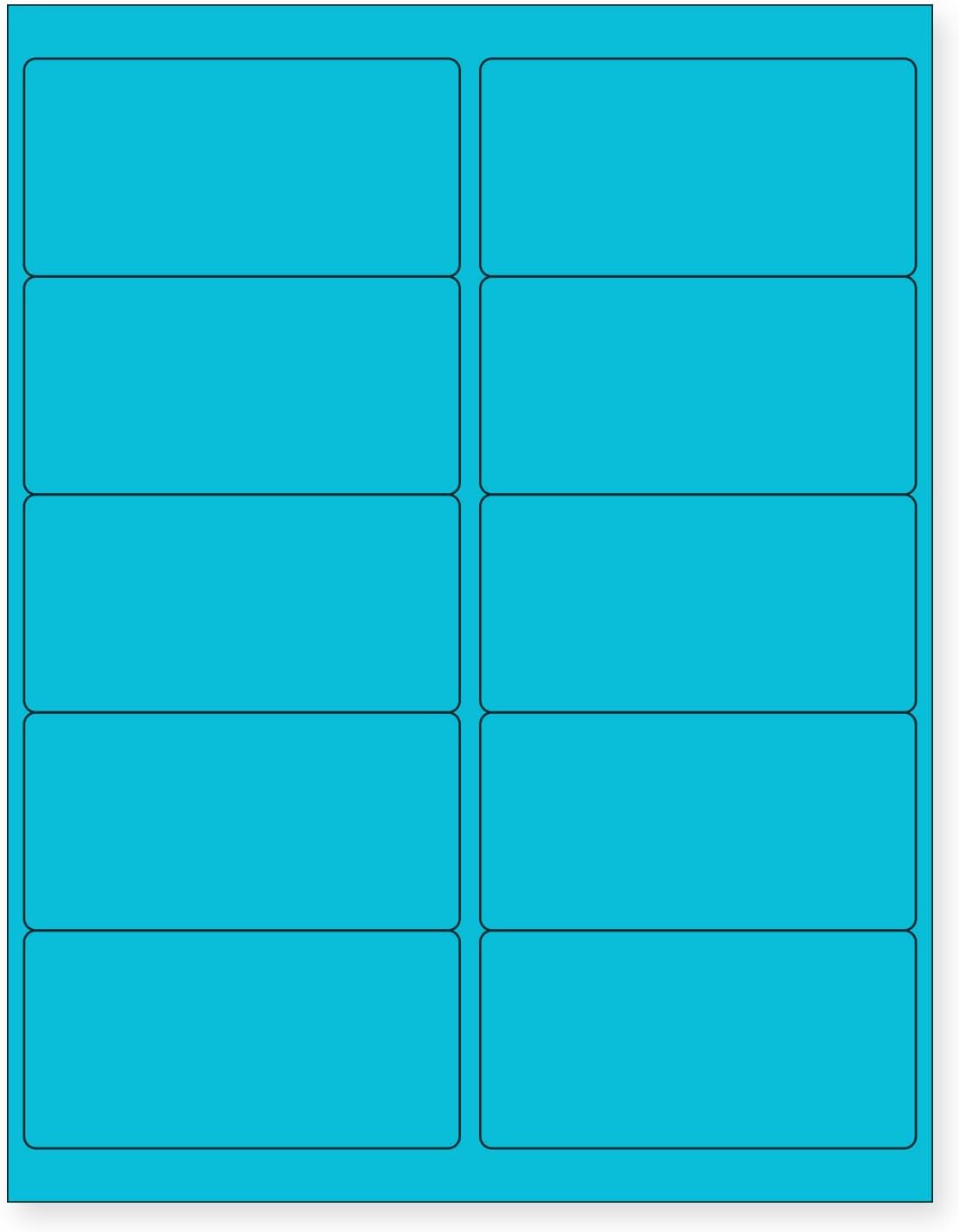 Amazon.com : Fluorescent Mailing Labels - 4" x 2" Green - 10 Per Sheet ...