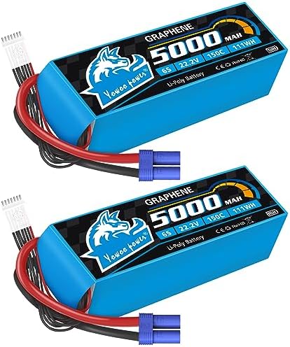 Amazon.com: Zeee 6S Lipo Battery 5000mAh 22.2V 120C Hard Case RC ...