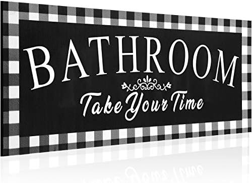 Amazon.com: 2 Pcs Buffalo Plaid Wooden Sign Wall Decor 6.3x12 Inch ...