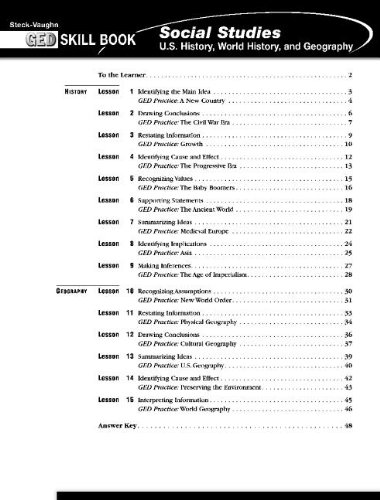 Social Studies: U.S. History, World History, and Geography: Includes Answer Key (Steck-Vaughn ...