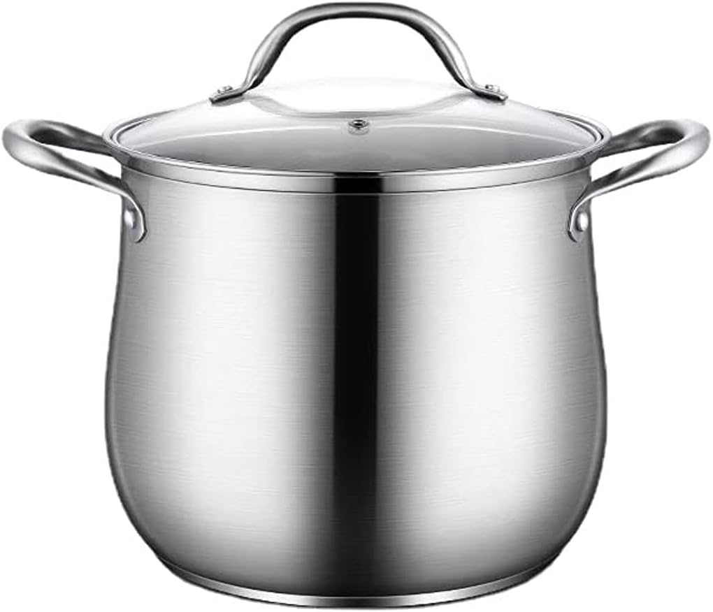 Amazon｜ステンレス 透明蓋付き 寸胴鍋 業務用 鍋 IH対応 煮込み料理 両手鍋 スプーン付 調理器具 大容量 5L-12L パスタポット 鍋 スープ 寸胴鍋 キャンプ 家庭用 飲食店 ...