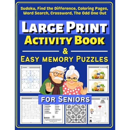 Snapklik.com : Large Print Activity Book & Easy Memory Puzzles For Seniors: Fun And Relaxing ...