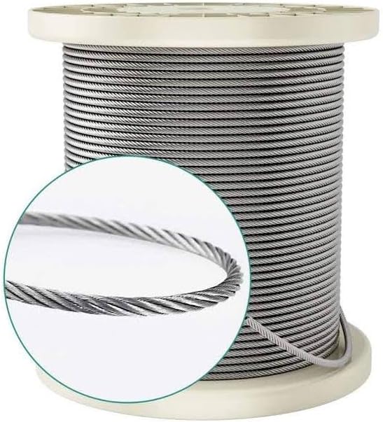 Galvanized Wire Rope with Thimble and Clamps 9x19 - Ideal for Pulleys ...