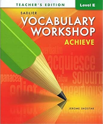 Teacher's Edition for Sadlier Vocabulary Workshop Achieve Level E ...