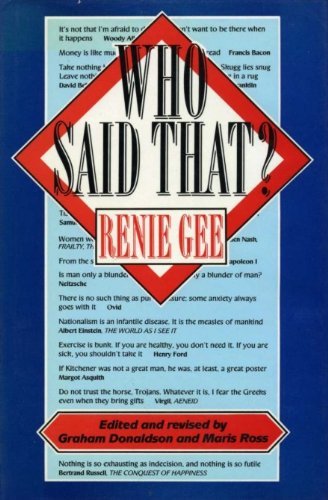 Who Said That?: Renie Gee, Graham Donaldson, Maris Ross: 9780715393727 ...