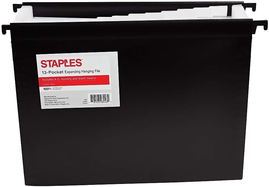 Amazon.com : Staples 896554 Poly Expanding File Letter Size 7-Pocket ...