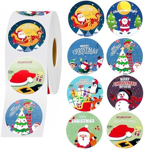 Amazon.com: KatchOn, Festive Christmas Stickers Roll - 8 Designs, 500 ...