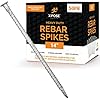 Amazon.com : Heavy Duty Rebar Stakes 14" - 1/2" Diameter Threaded ...