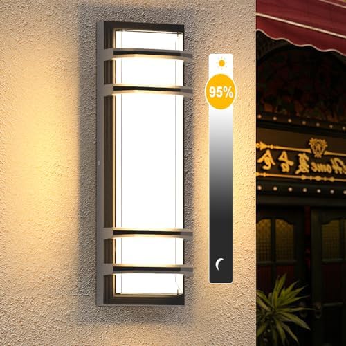 Sytmhoe 16inch LED Square Outdoor Wall Lights 30W 6000K 10%-100% ...