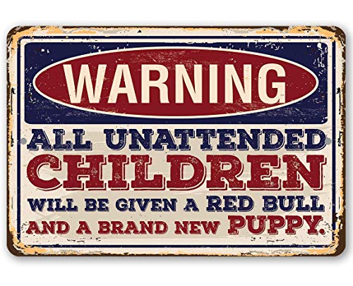 Amazon.com: Warning Unattended Children Sign - Funny Outdoor Warning ...