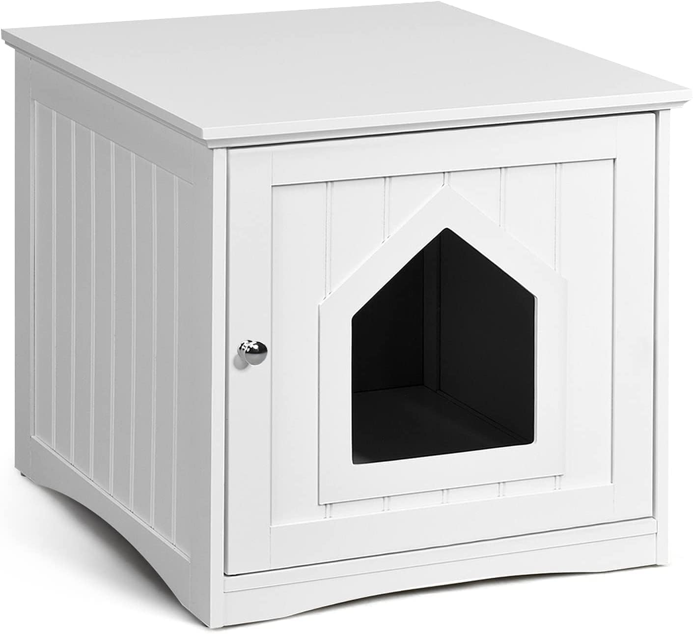 Costway Cat Litter Box Enclosure, Covered Enclosed Kitty Litter Box ...