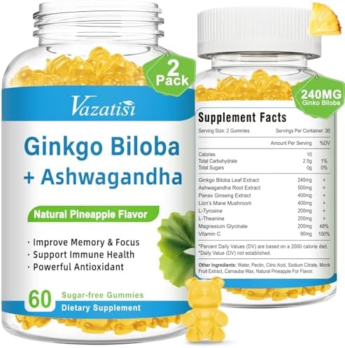 Amazon.com: Vazatisi 240MG Ginkgo Biloba Gummies | 120 Gummies ...