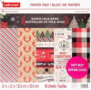 Amazon.com: North Pole News Paper Pad by Craft Smart, 12" x 12""