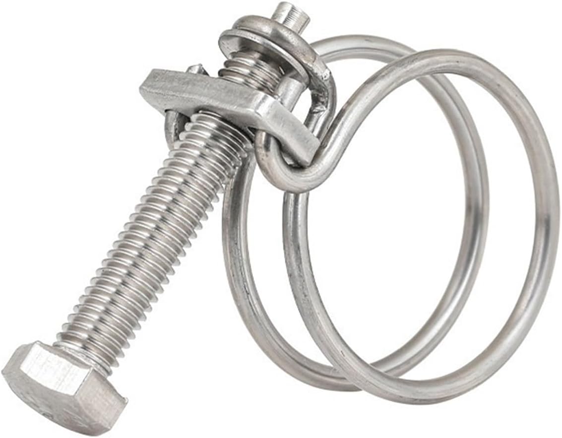 1/5pcs 304 Stainless Steel Hose Clamps Double Wire Throat Hoop Pipe ...