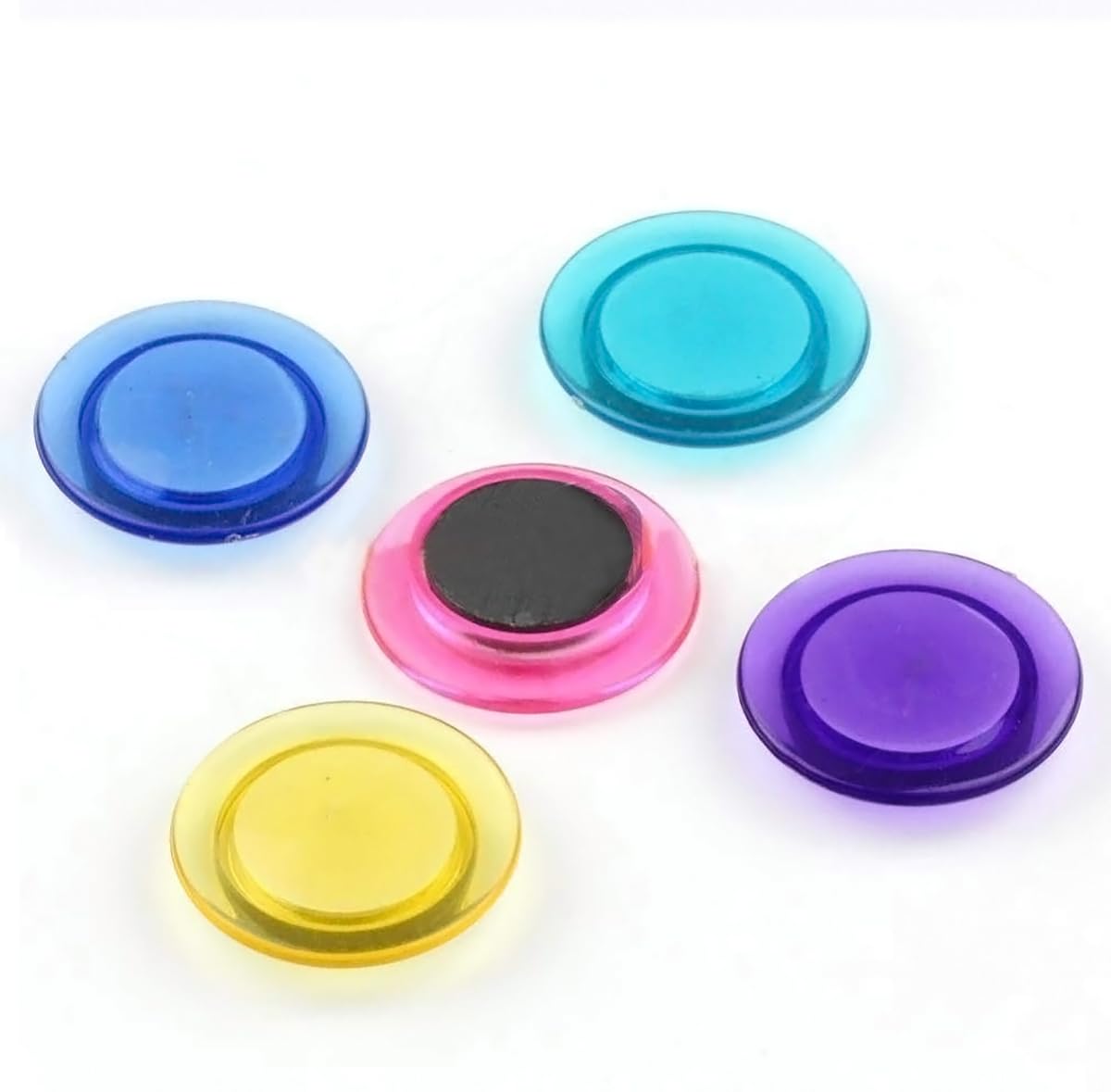 GLUN® Magnetic Buttons Transparent Colorful Round Magnets, Stick Notes ...