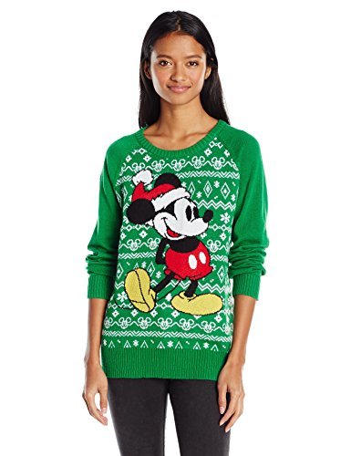 Buy Disney Women's Santa Mickey Christmas Sweater, Green, XS at Amazon.in