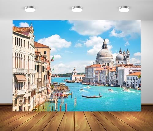 Amazon.com : BELECO 7x5ft Fabric Italy Backdrop Gondola on Grand Canal ...