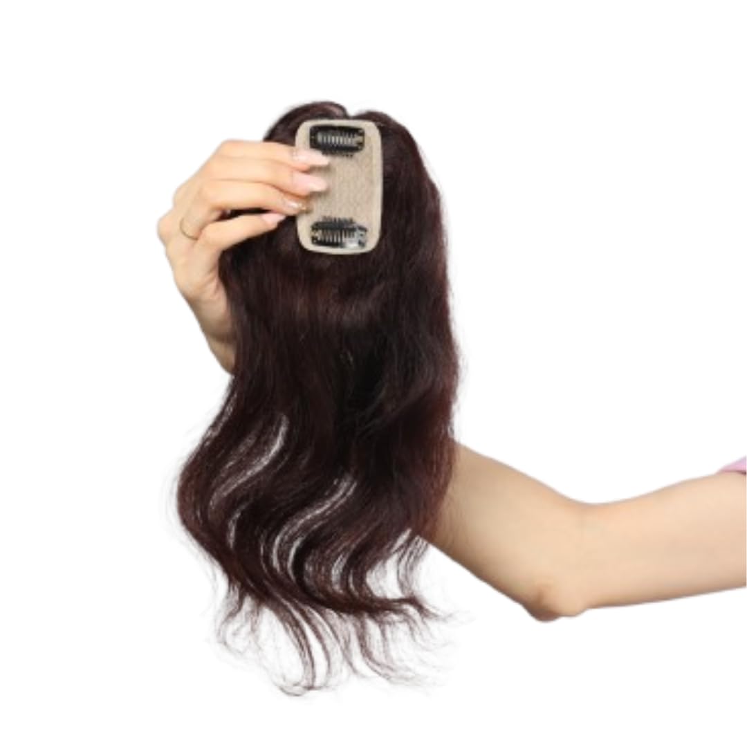 Real Hair India Curly Human Hair Wig (India) Brown W/red Highlights