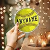 Amazon.com: Custom Softball Name Sticker Personalized Softball Name ...