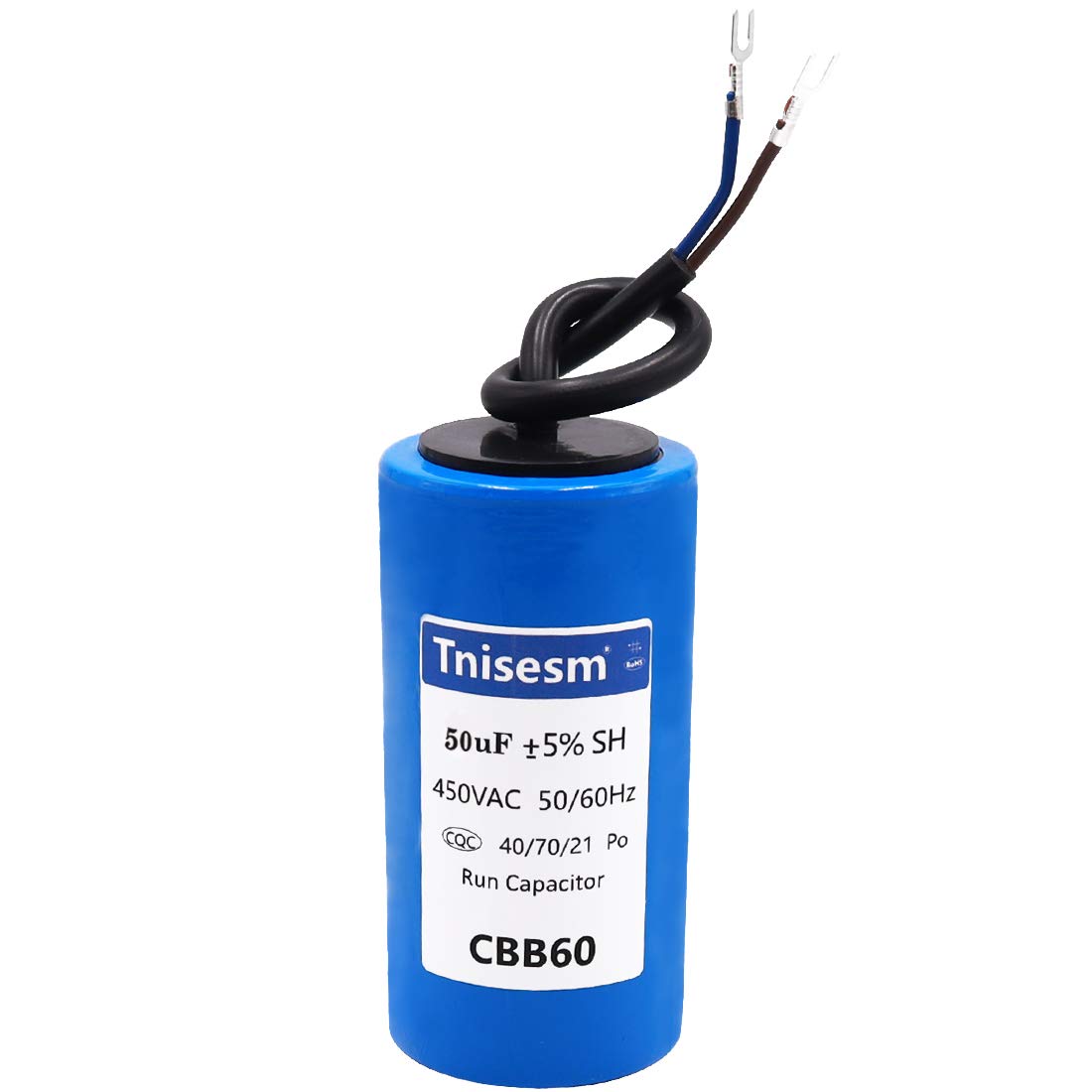 Snapklik.com : Tnisesm 50uF CBB60 Run Capacitor 450V AC 2 Wires For ...
