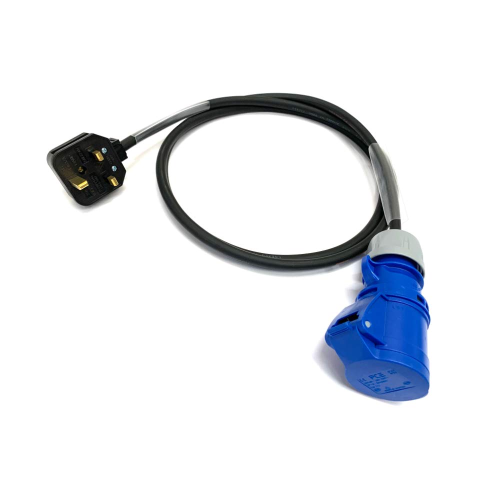 13Amp Plug to 16Amp 240Volt 3 Pin IP44 Socket Adaptor - PCE Blue ...