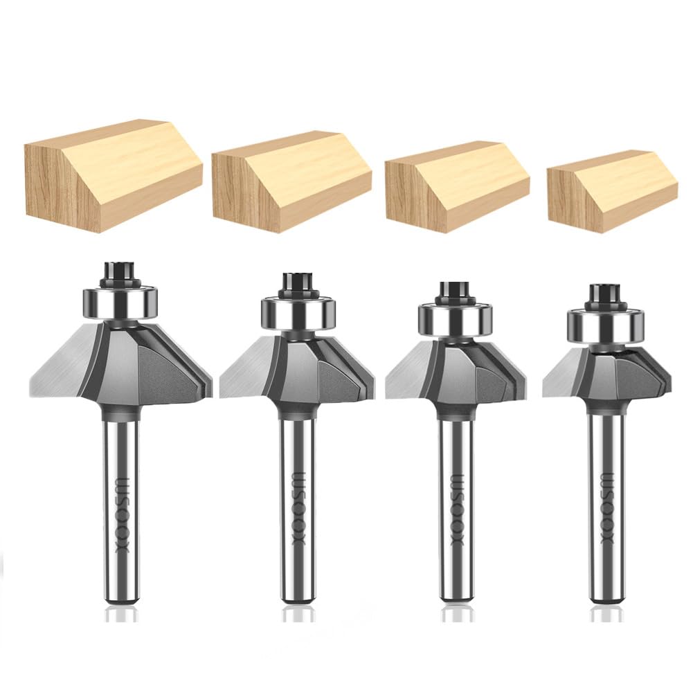 Snapklik.com : WSOOX 45 Degree Chamfer Router Bits