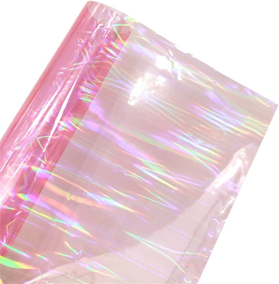 Amazon.com: Iridescent Light Pink PVC Film 11.8"x53" Holographic Laser ...