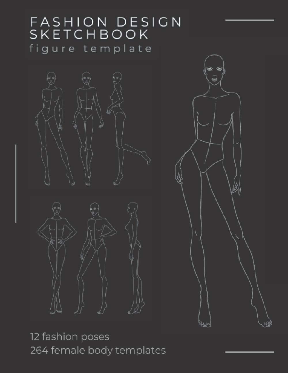 Fashion Design Sketchbook Figure Template: 264 Female Body Templates ...