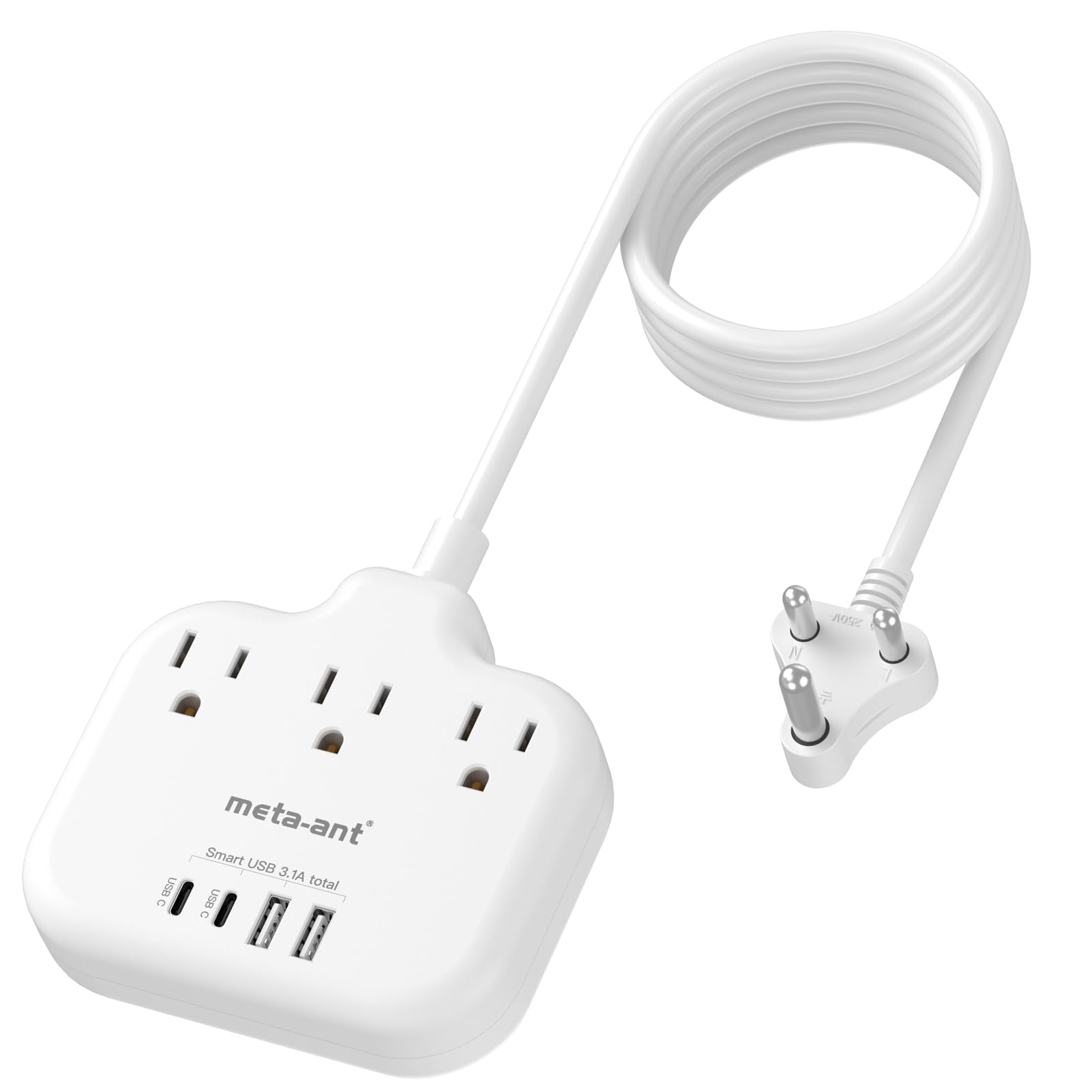 Amazon.com: US to India Plug Adapter, meta-ant India Power Adapter with ...